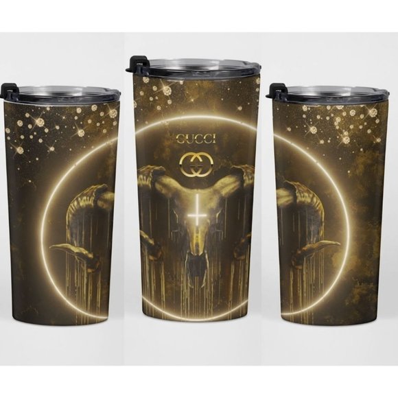 Thorntons Threads | Dining | Bull Skull Horn Gucci Warning Hot Cold ...